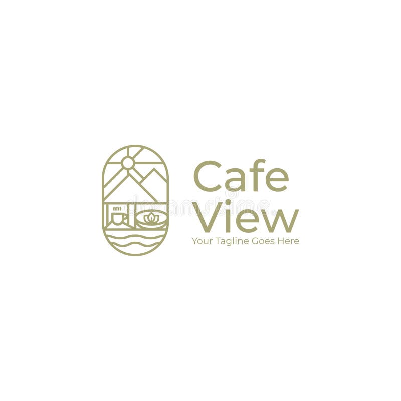 Cafe Minimalist Logo Design Vector Graphics Stock Vector - Illustration ...