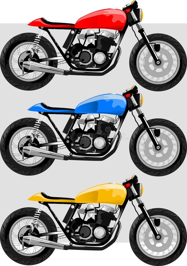 Cafe Moto VECTOR ILLUSTRATION DOWNLOADED Stock Vector - Illustration of ...