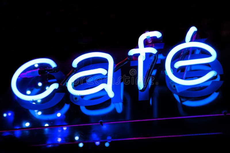 Neon Cafe sign stock image. Image of shop, cafe, coffe - 22809403
