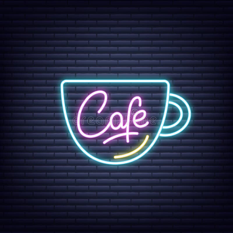 Cafe. Cafe neon sign stock vector. Illustration of light - 116277108