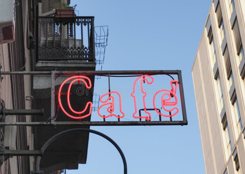 Cafe neon sign stock image. Image of cafe, light, sign - 271670715