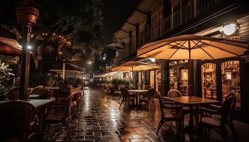 Cafe in the Night Restaurant in the Night Restaurant at Night ...