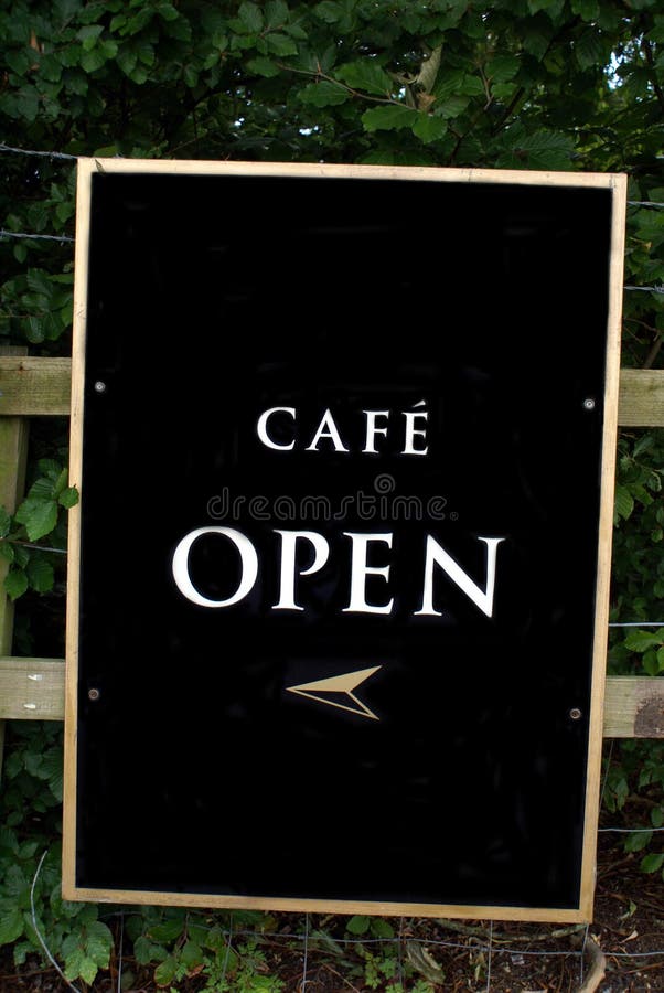 Cafe open sign. stock photo. Image of food, service, open - 50613622