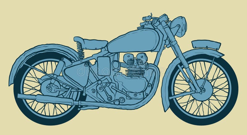 Cafe racer vector drawing stock vector. Illustration of rider - 105471227