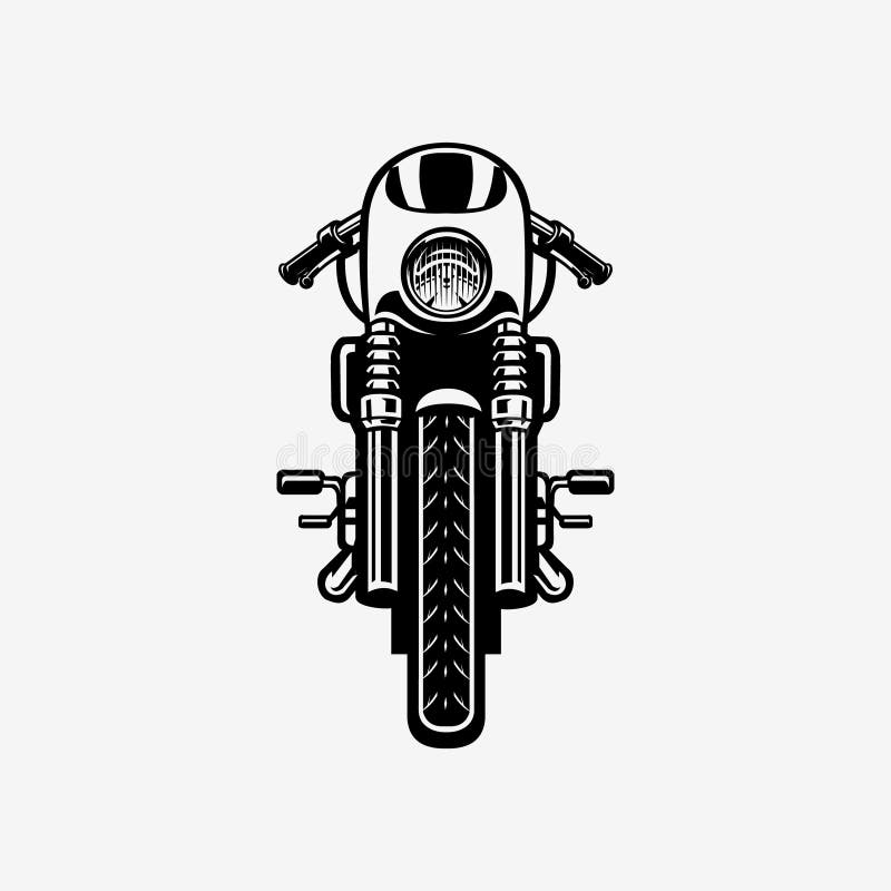 Cafe Racer Motorbike Front View Vector Art Silhouette Illustration ...