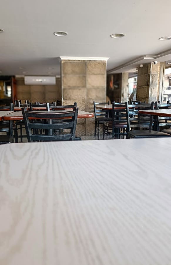 Cafe and Restaurant Empty Chairs and Tables Isolated Stock Photo ...