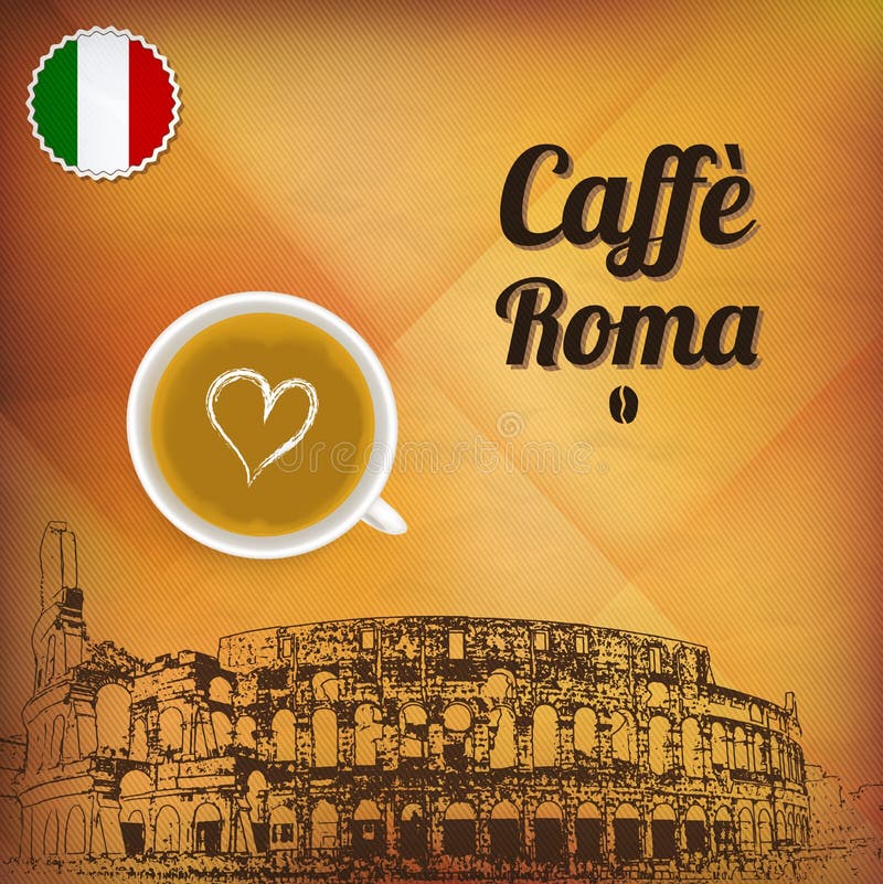 Cafe Roma stock vector. Illustration of city, coffee - 33997728