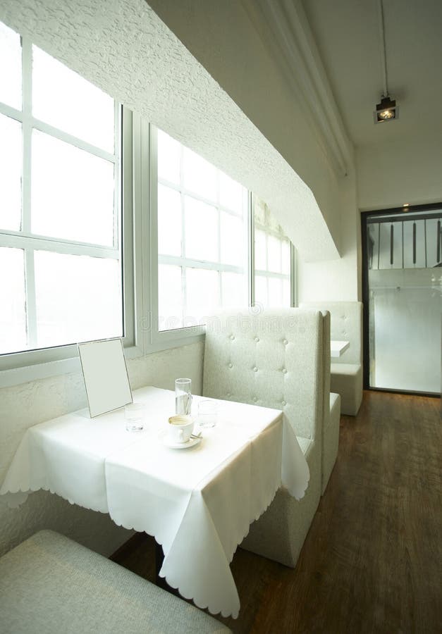 Cafe room stock photo. Image of minimalism, white, wall - 13099450