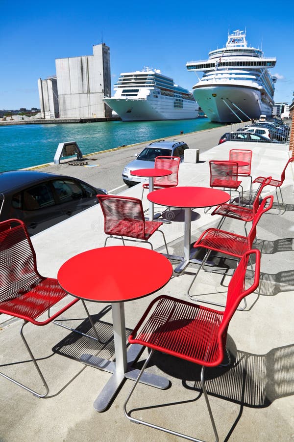Cafe in the sea port stock image. Image of club, climate - 33800717