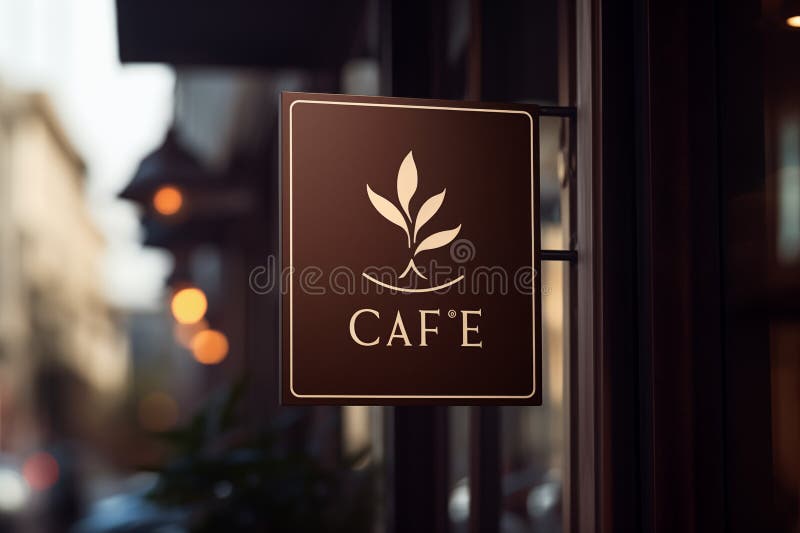 Cafe shop sign logo stock illustration. Illustration of black - 296272808