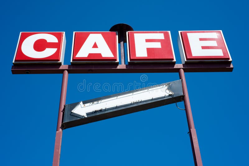 Vintage cafe sign stock image. Image of sign, white, lighted - 18161039