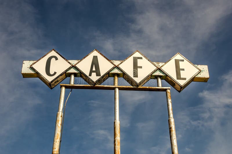 Roadside cafe sign stock image. Image of vintage, travel - 23966659