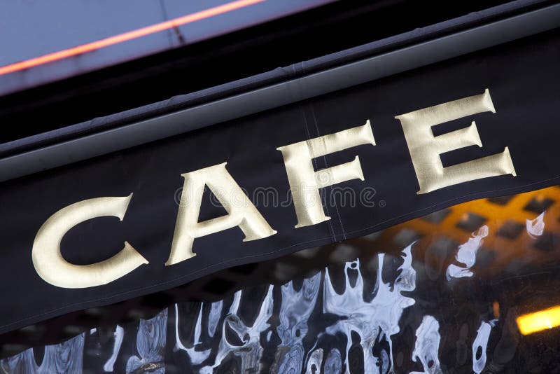 Cafe Sign, Paris stock photo. Image of cafe, france, diagonal - 17788860