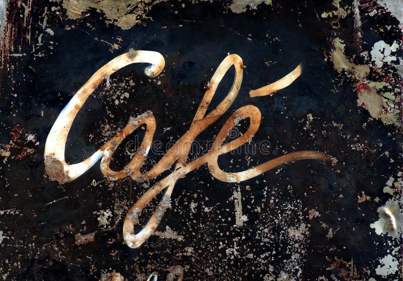Cafe sign stock image. Image of drink, sign, food, rusty - 32577305