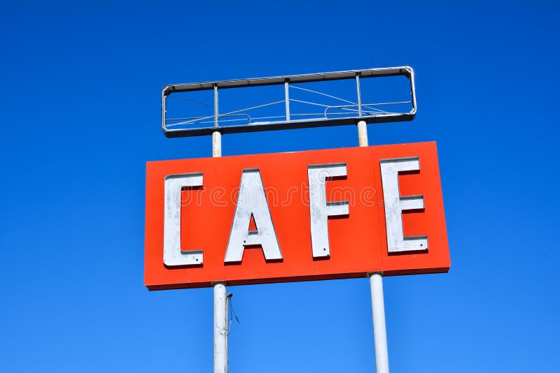 Cafe sign in Texas. stock photo. Image of route, american - 97133144