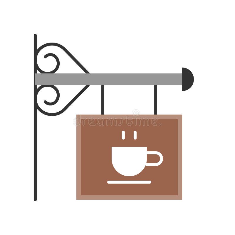 Cafe Sign Vector, Coffee Related Flat Style Icon Stock Vector ...