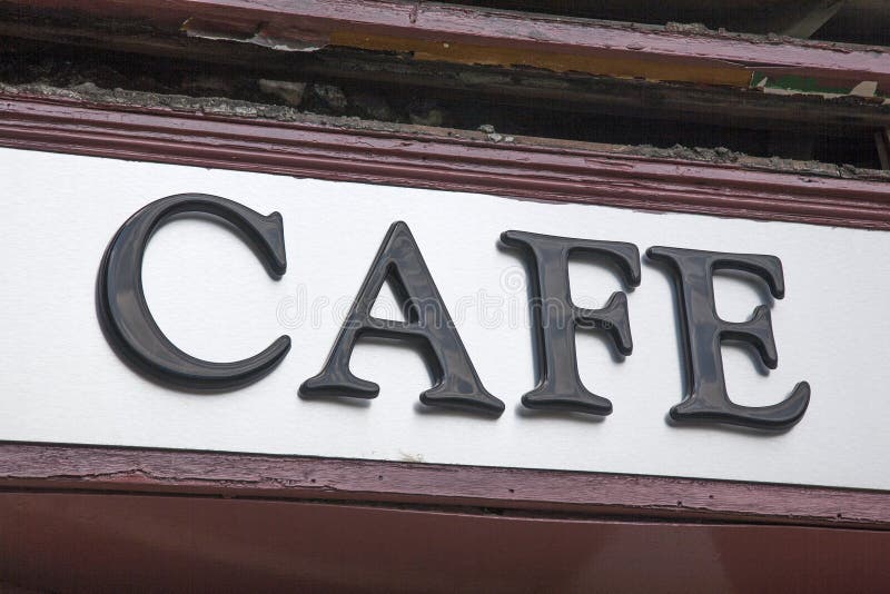 Cafe Sign stock image. Image of sign, cafe, white, name - 49541139