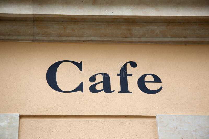 Cafe Sign stock image. Image of wall, text, yellow, black - 40367291