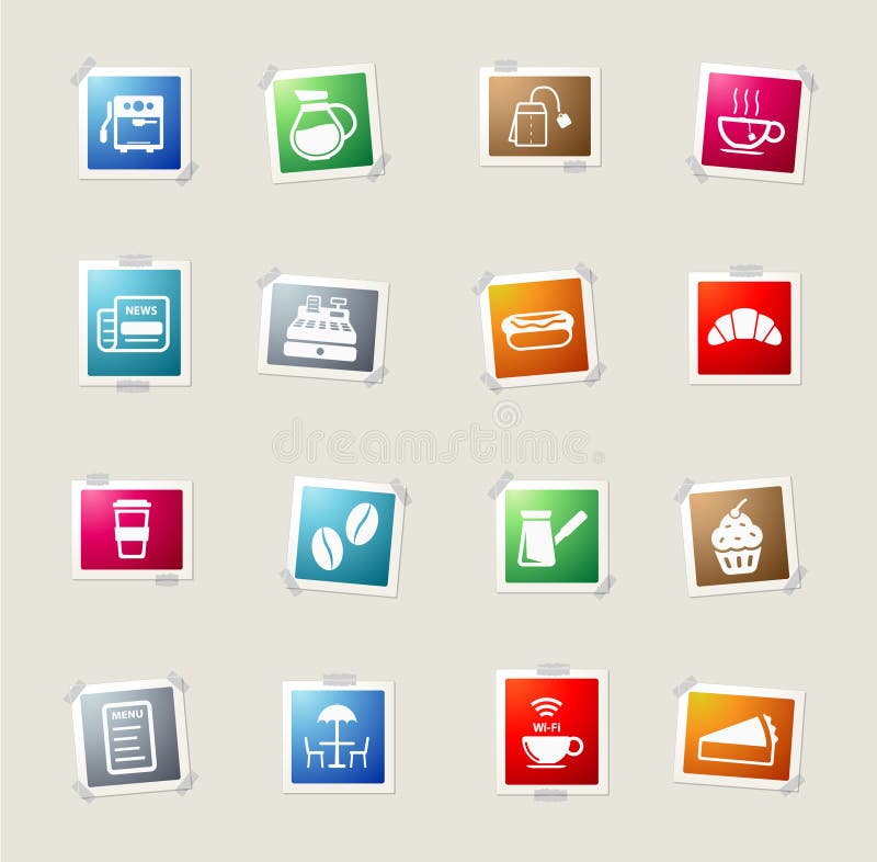 Cafe simply icons stock vector. Illustration of muffin - 66132527