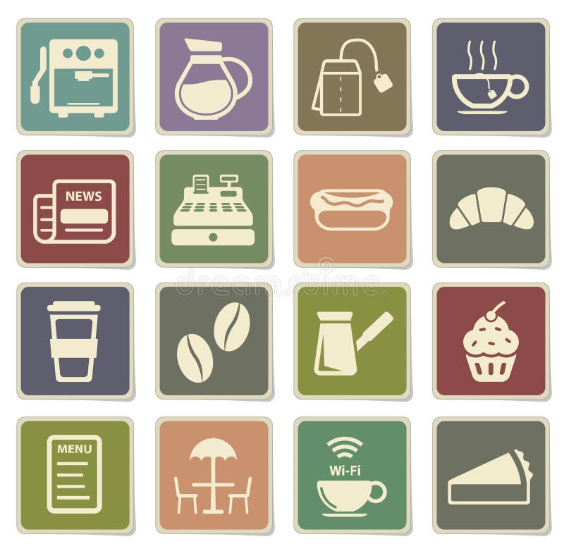Cafe simply icons stock vector. Illustration of muffin - 66263615