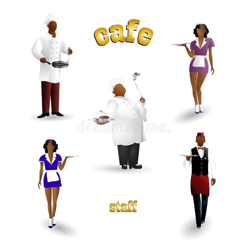 Cafe_staff_brown ilustración del vector. Ilustración de vector - 134178433