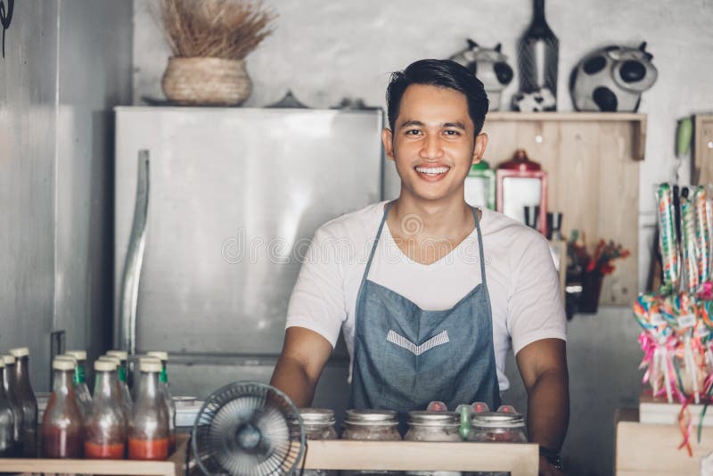 Cafe staff at work stock image. Image of drink, horizontal - 70163353