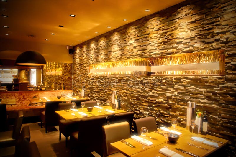 Cafe with stone wall stock photo. Image of interior, color - 19972766