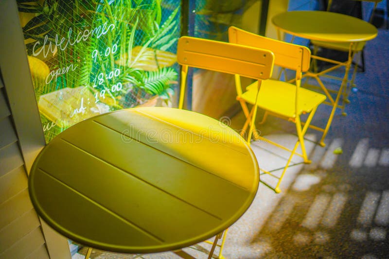 Cafe table and chairs stock photo. Image of chairs, table - 301357586