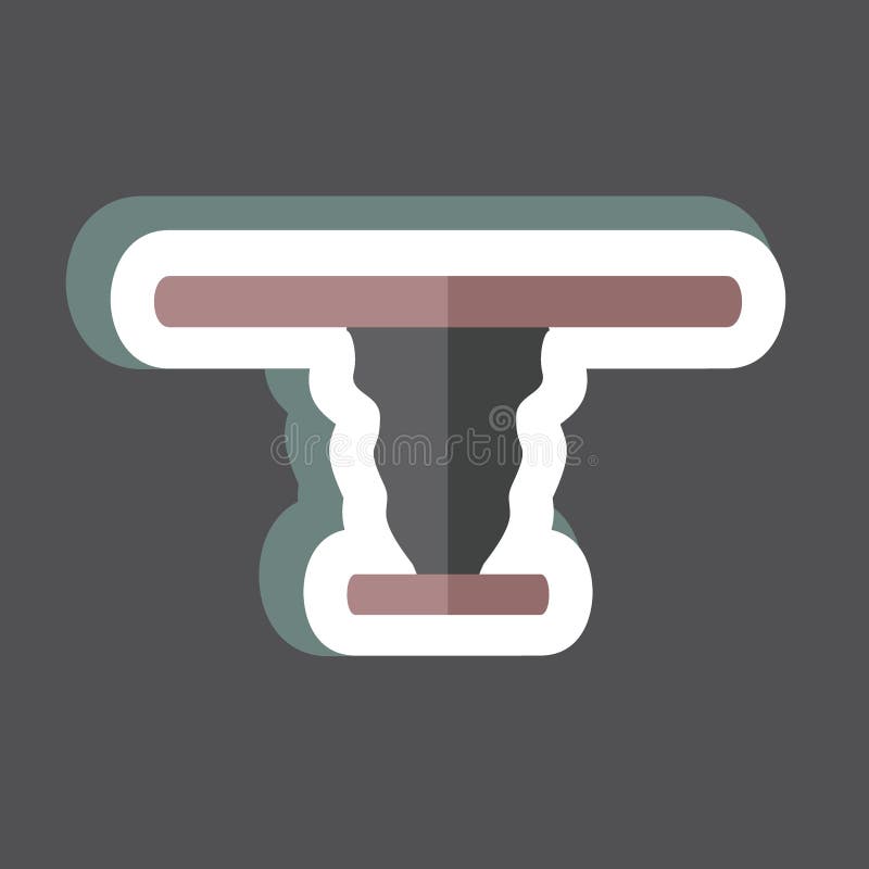 Cafe Table Sticker in Trendy Isolated on Black Background Stock ...