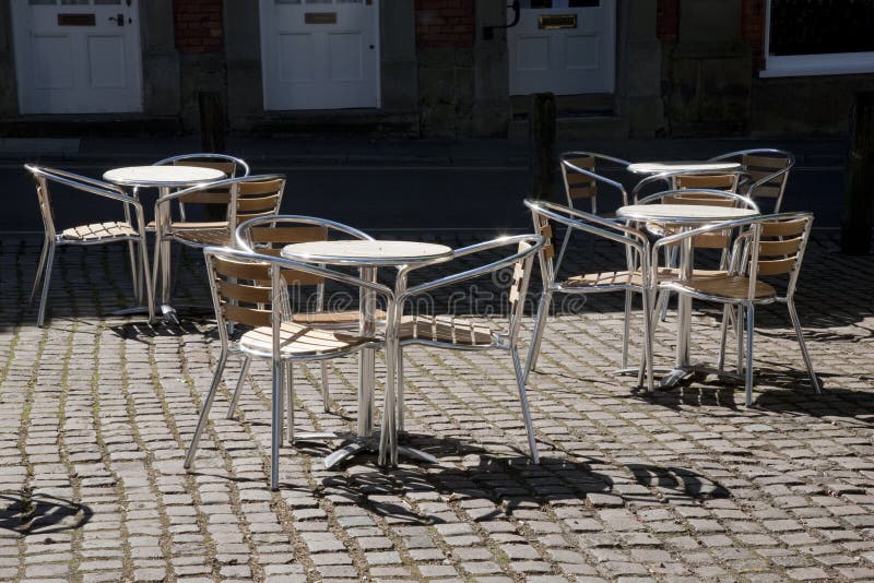 Cafe Tables stock image. Image of table, drink, metal - 28410837