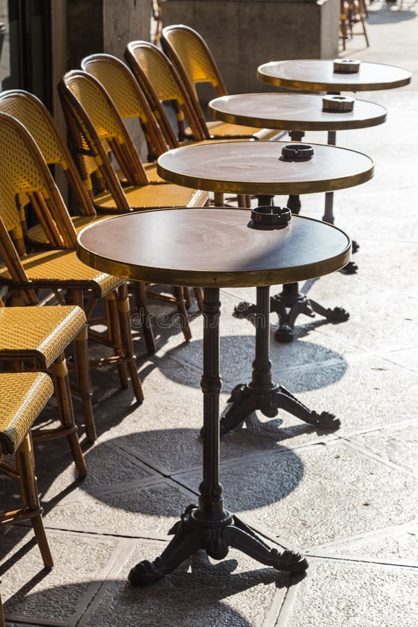 Cafe Tables Outside on Terrace Stock Photo - Image of elegant, bistro ...