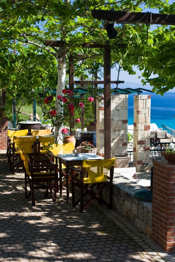 Cafe terrace stock image. Image of leisure, gulf, beach - 5576381