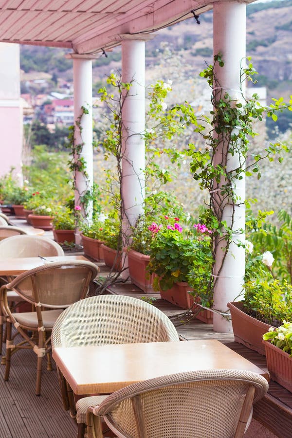 Cafe terrace stock image. Image of cafe, beauty, chairs - 36242729