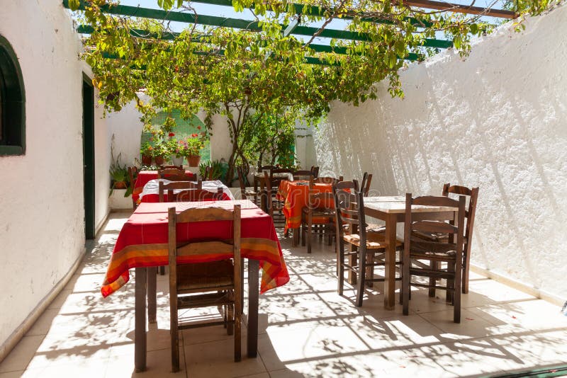 Cafe terrace stock photo. Image of chilling, greek, outdoor - 45976774