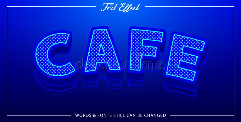 Cafe Editable Text Effect Style Stock Vector - Illustration of alphabet ...
