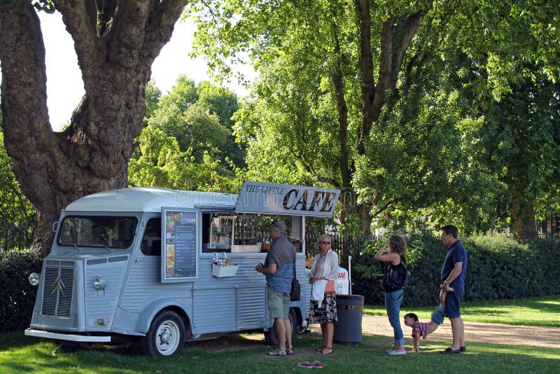 Cafe van editorial image. Image of greenwich, cafe, retro - 46311675