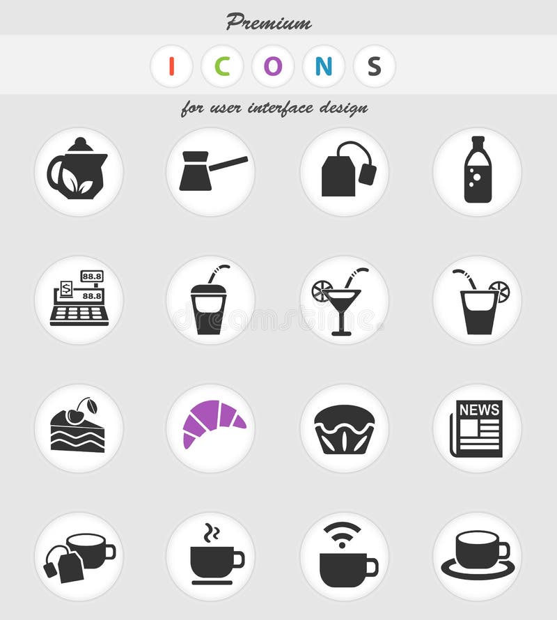 Cafe icon set stock vector. Illustration of vector, cappuccino - 122730734
