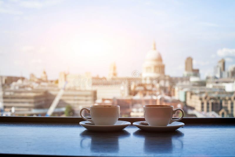 Cafe with view of London stock photo. Image of break - 62013878