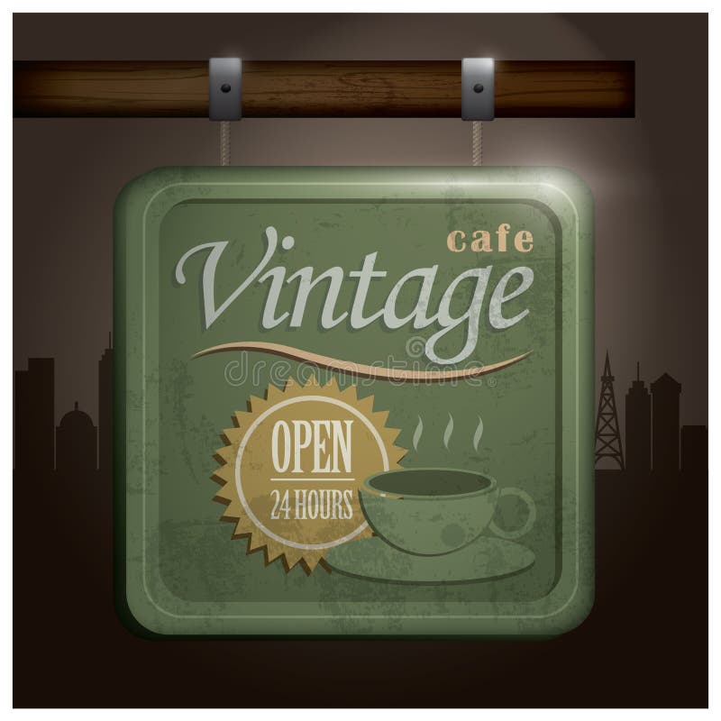 Cafe Vintage Label. Vector Illustration Decorative Design Stock Vector ...
