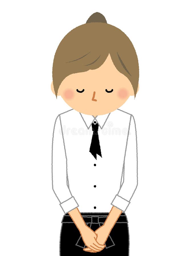 Cafe clerk bowing stock vector. Illustration of courtesy - 235955385