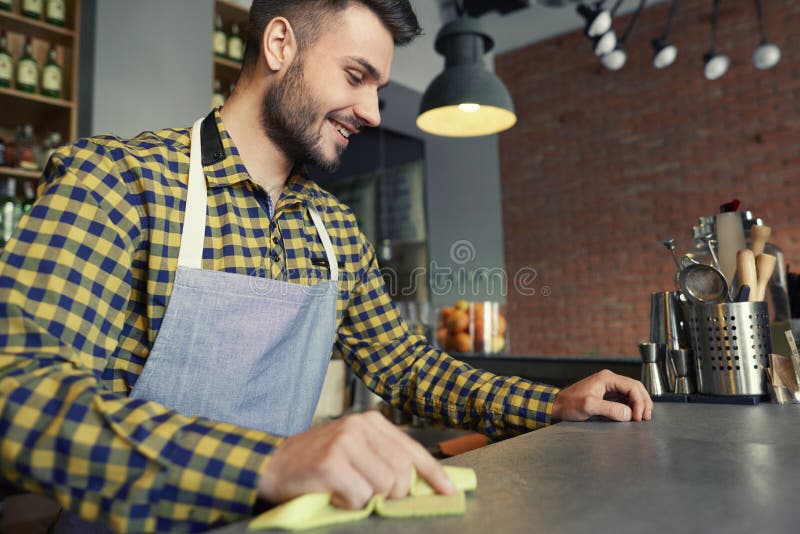 Cafe stock image. Image of equipment, apron, cleaning - 93869669
