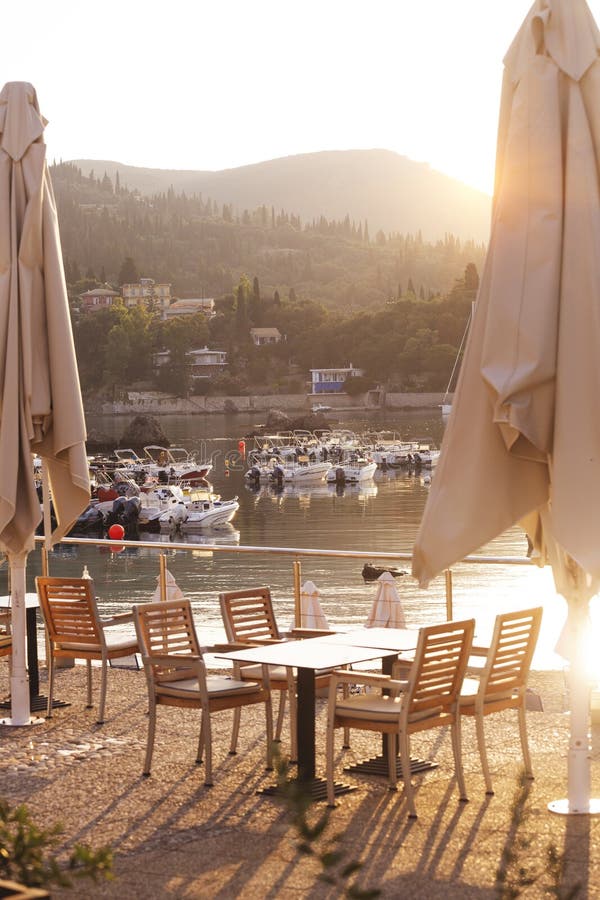 Cafe on the Waterfront of the Bay Editorial Stock Photo - Image of ...