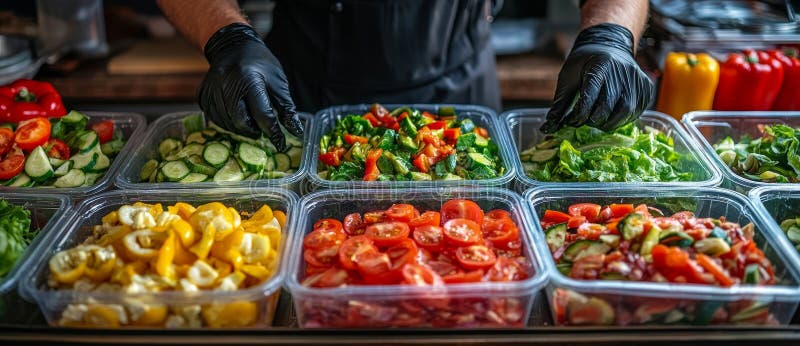 Cafe Workers in Black Chef Uniforms are Cooking Stock Image - Image of ...