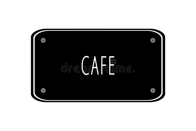 Cafe Written on a Blackboard on a White Background Stock Illustration ...