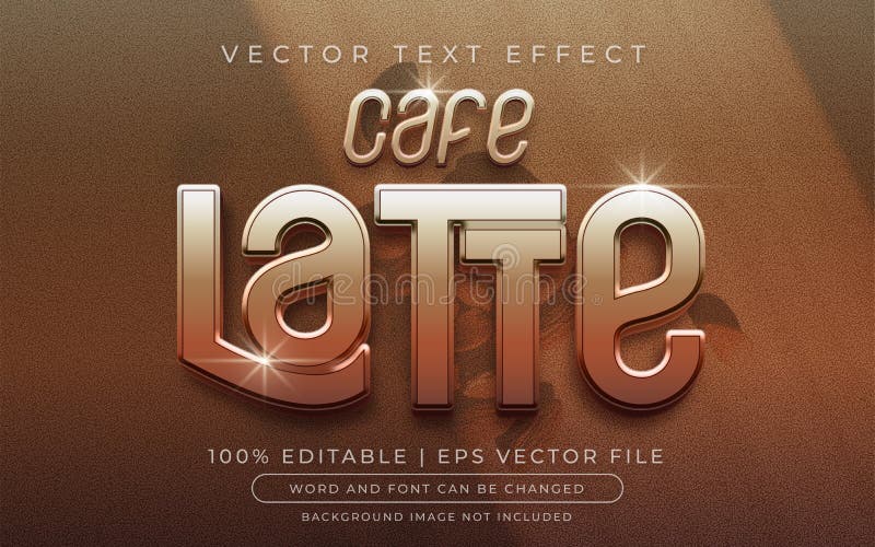 Cafe Latte Text Effect Style Stock Vector - Illustration of coffee ...