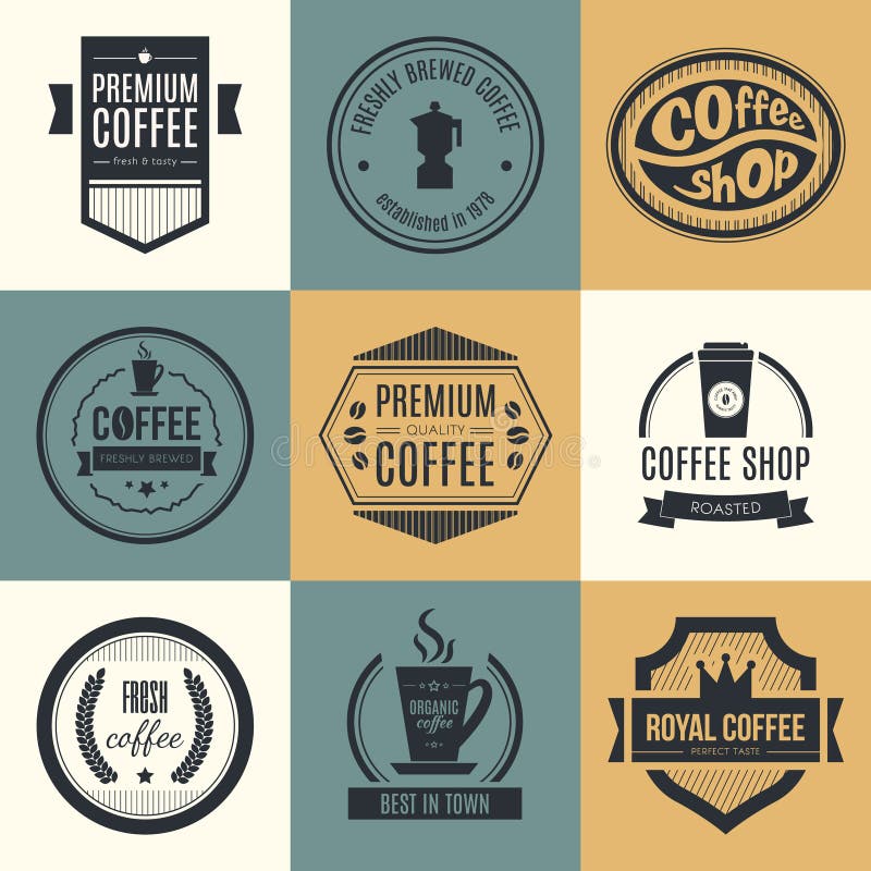 Cafetaria Logo Collection ilustração do vetor. Ilustração de emblema ...