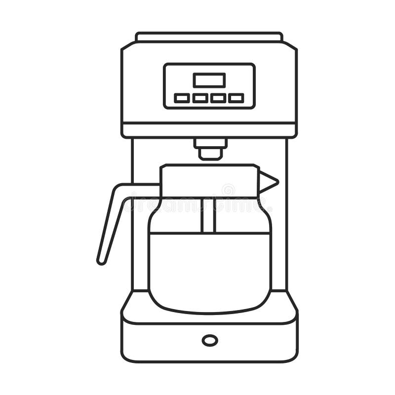Cafetera Vector Iconesquema Icono Vector Aislado En Cafetera De Fondo ...