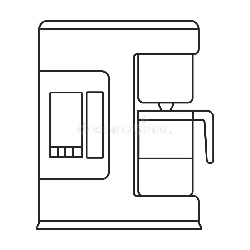 Cafetera Vector Iconesquema Icono Vector Aislado En Cafetera De Fondo ...