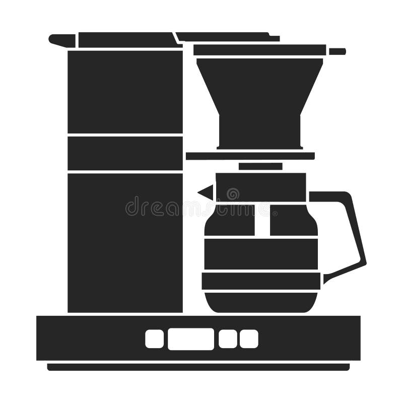 Cafetera Vector Iconnegro Icono Vector Aislado En Cafetera De Fondo ...