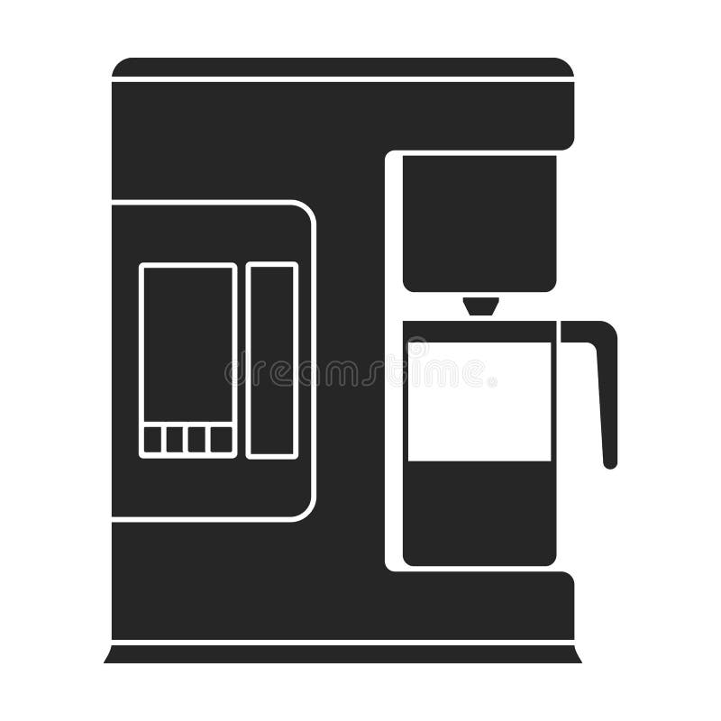 Cafetera Vector Iconnegro Icono Vector Aislado En Cafetera De Fondo ...